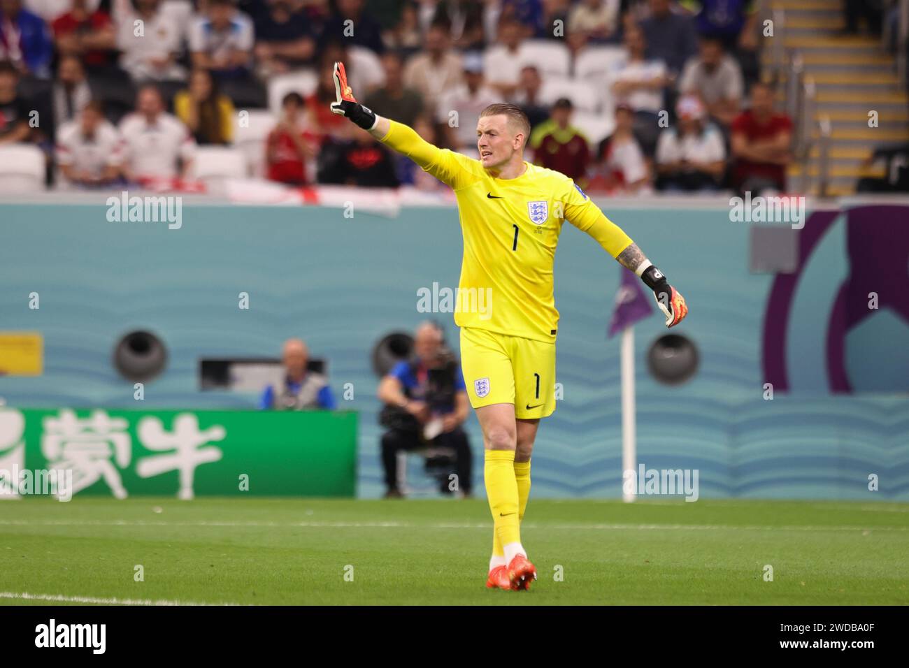 Jordan Pickford of England seen in action during the FIFA World Cup Qatar 2022 Final match ...