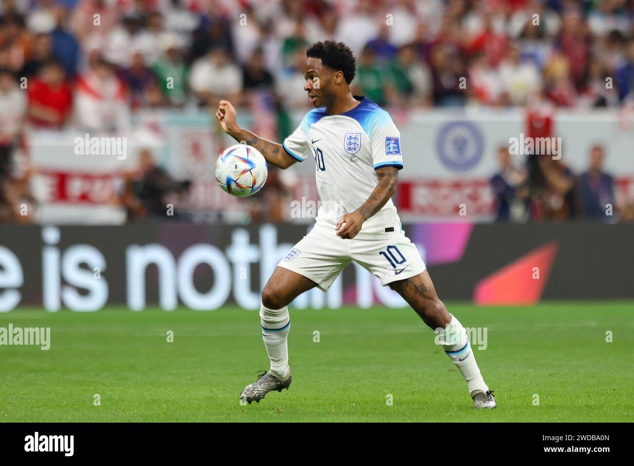 Raheem Sterling of England seen in action during the FIFA World Cup Qatar 2022 Final match ...