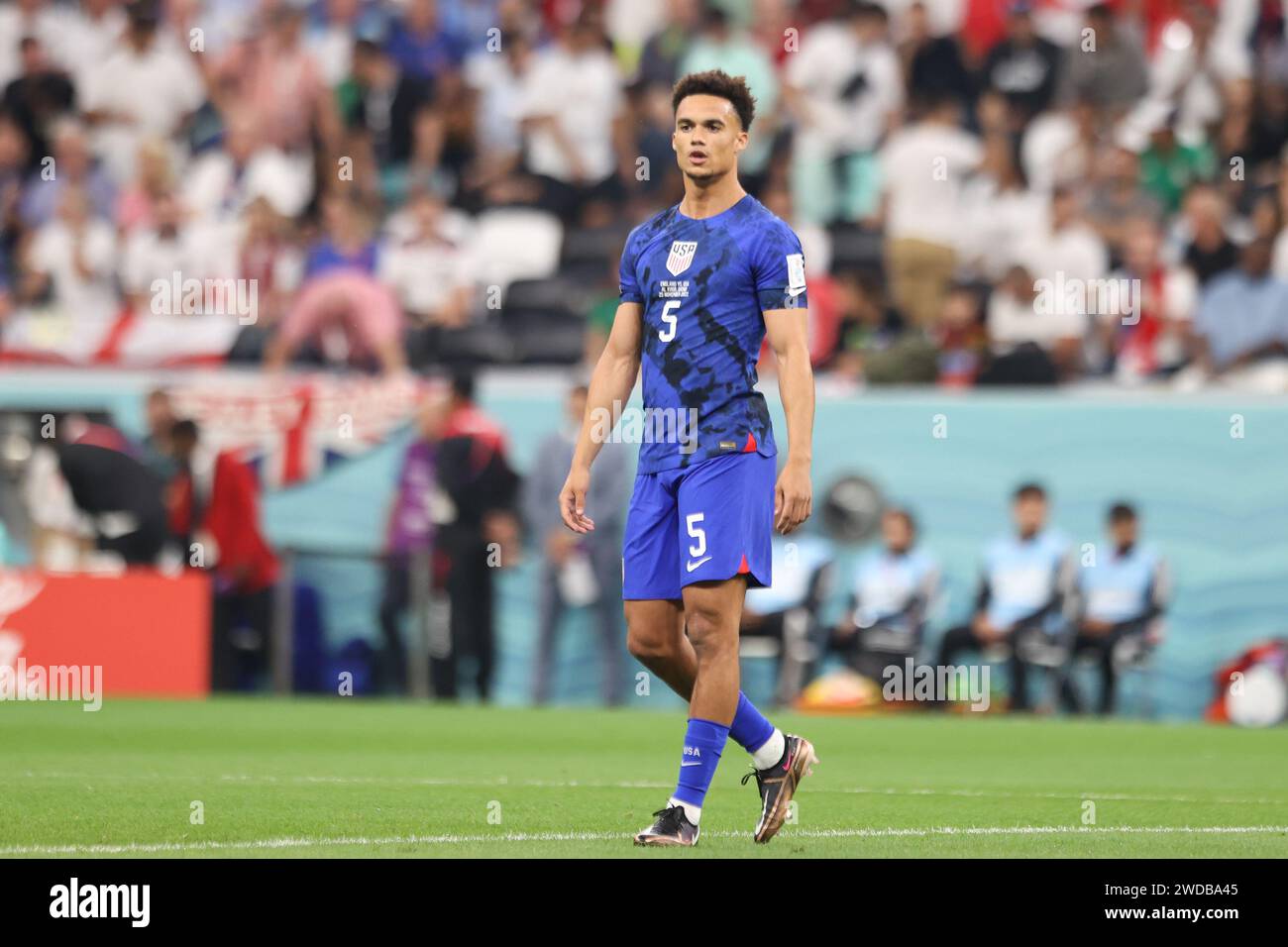 Antonee Robinson of USA seen in action during the FIFA World Cup Qatar 2022 Final match between ...