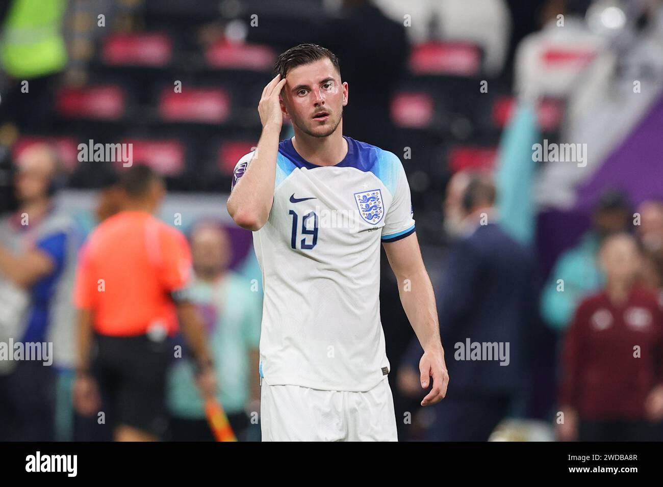 Mason Mount of England seen in action during the FIFA World Cup Qatar 2022 Final match between ...