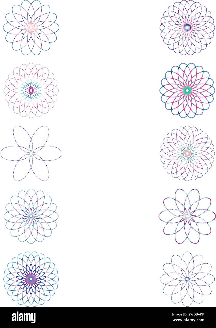 An abstract cut out transparent iridescent oval gradient star shape ...