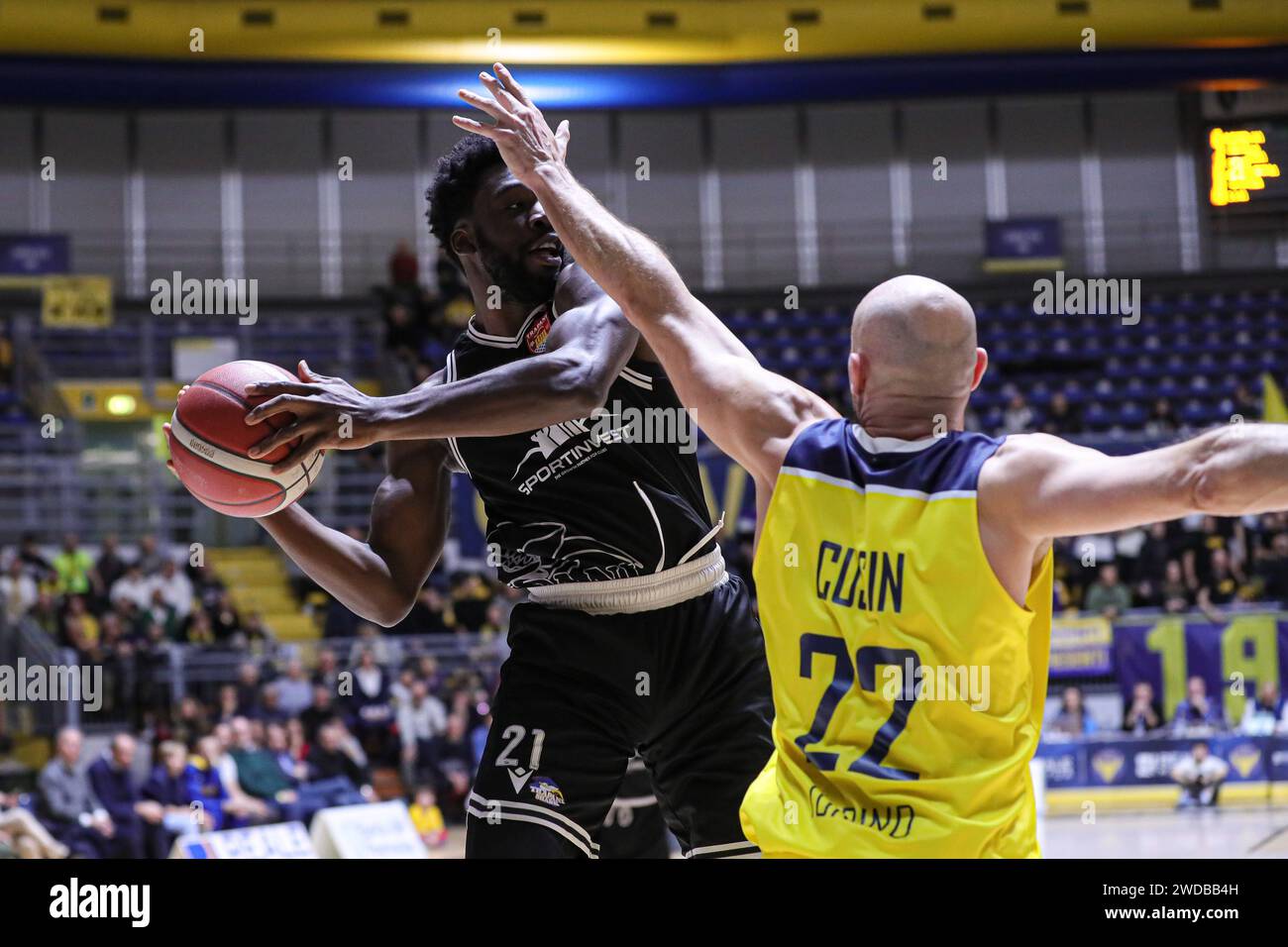 Turin, Italy. 19th Jan, 2024. #21 Joseph Yantchoue Mobio (Trapani Shark ...