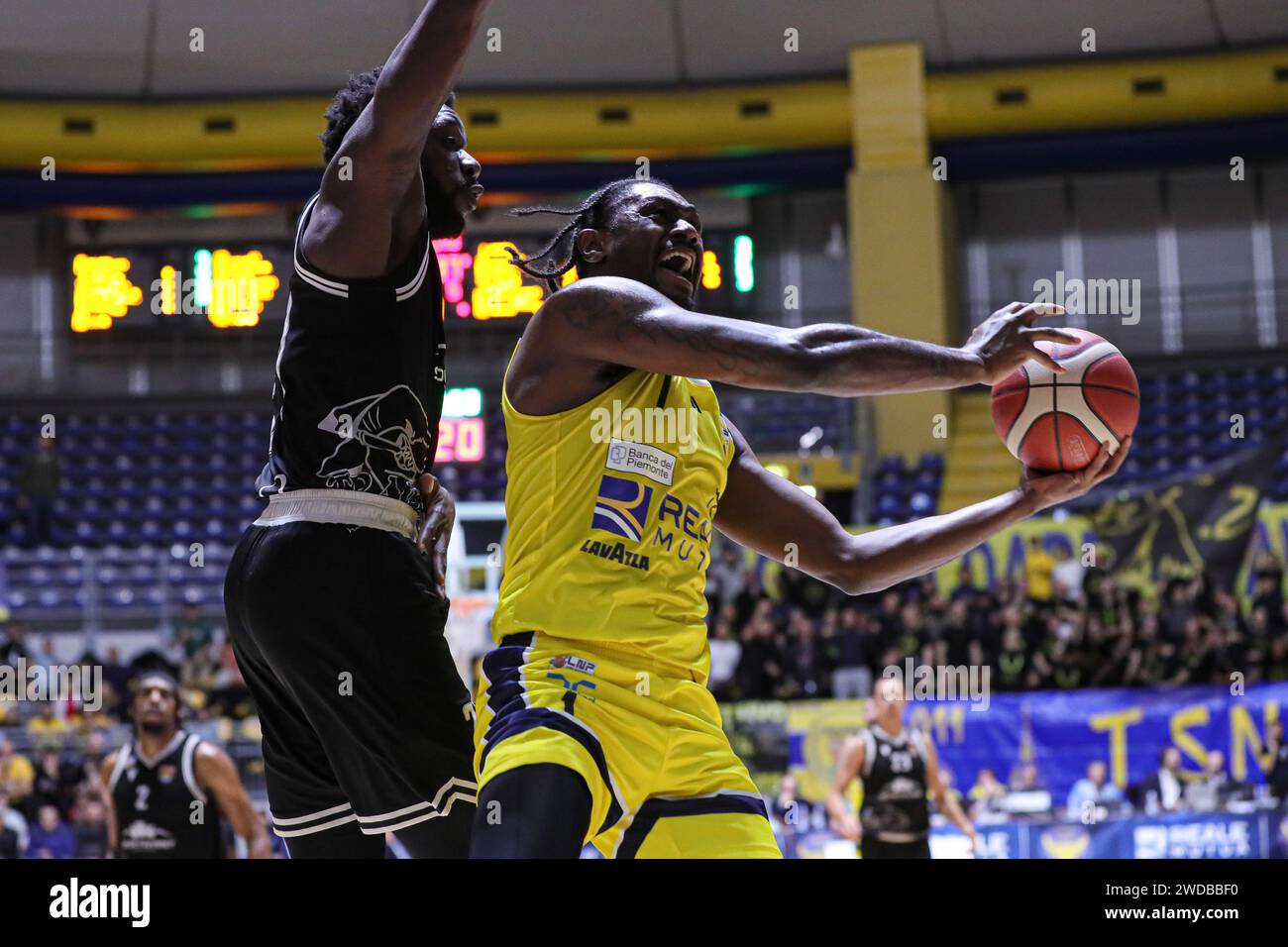 Turin, Italy. 19th Jan, 2024. # 1 Donte Thomas (Reale Mutua Basket ...