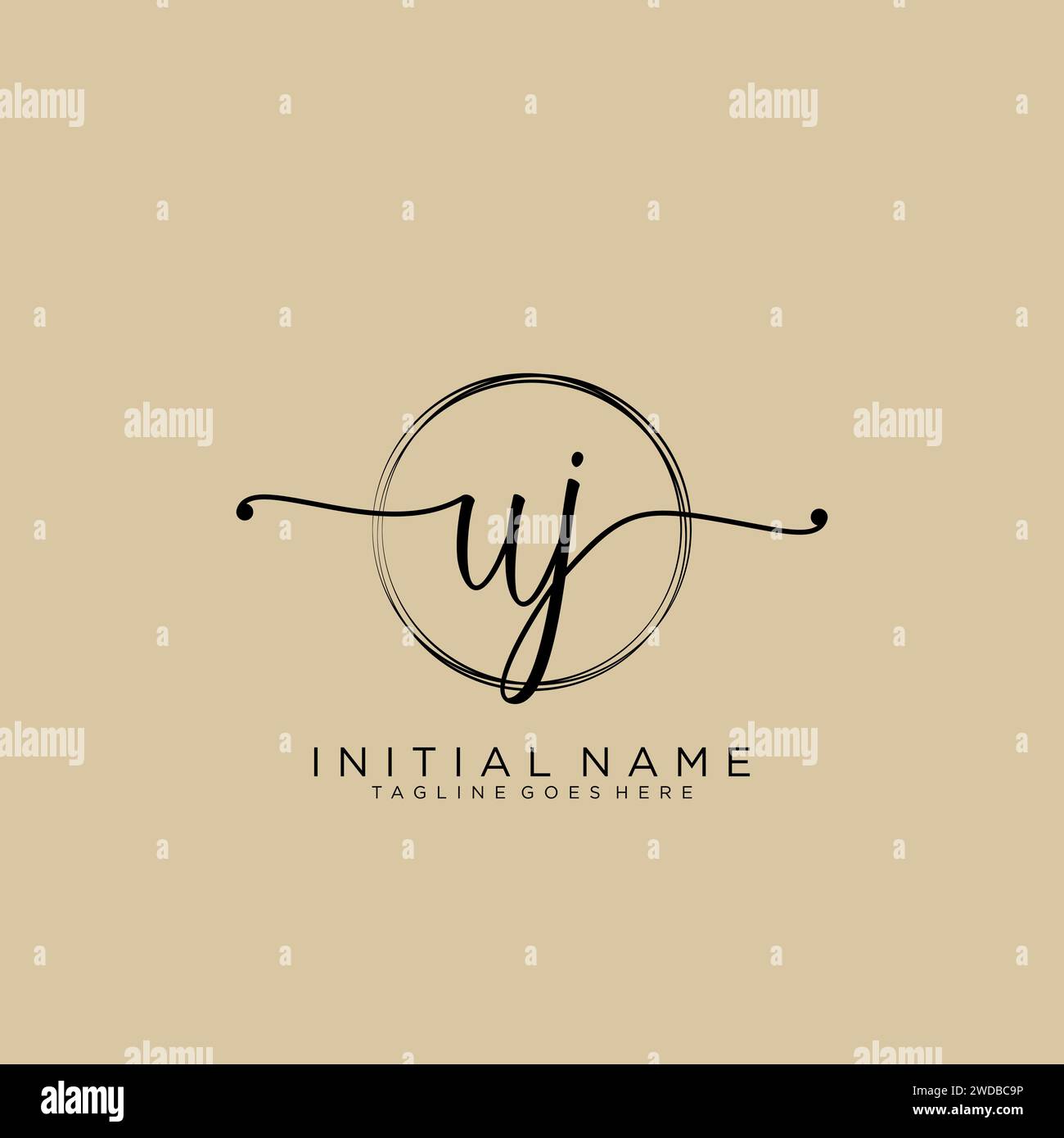 UJ Initial handwriting logo with circle Stock Vector Image & Art - Alamy