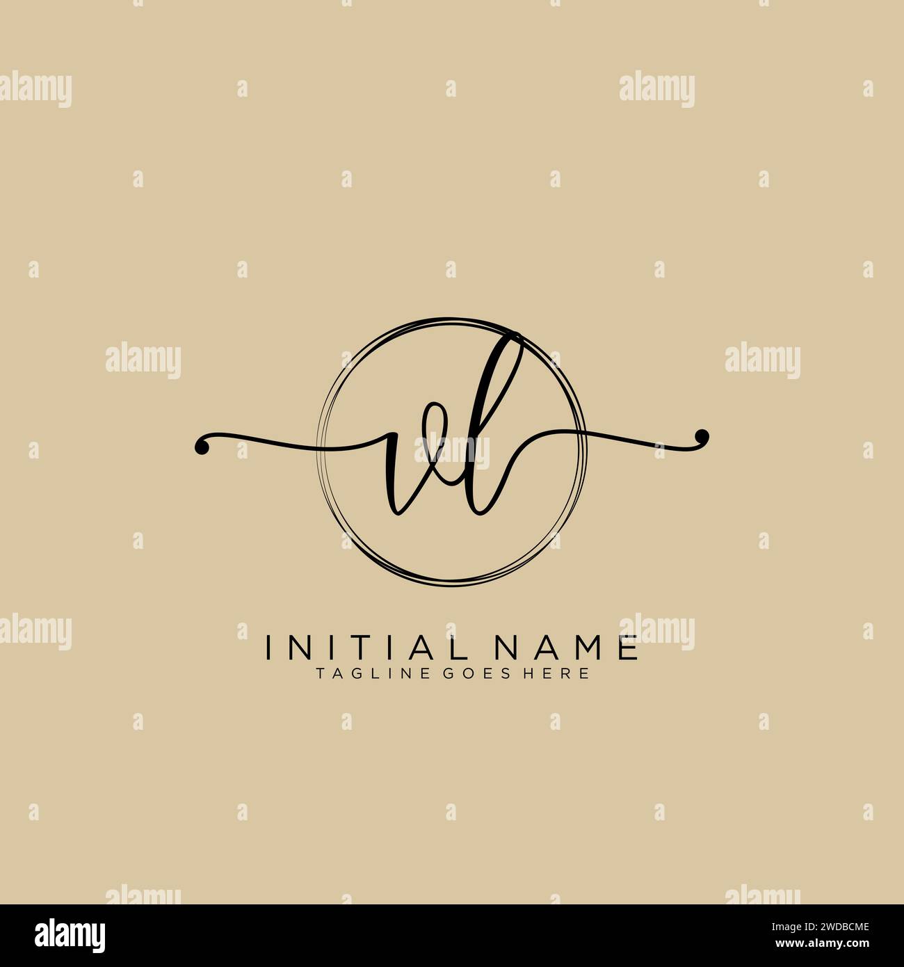 VL Initial handwriting logo with circle Stock Vector Image & Art - Alamy