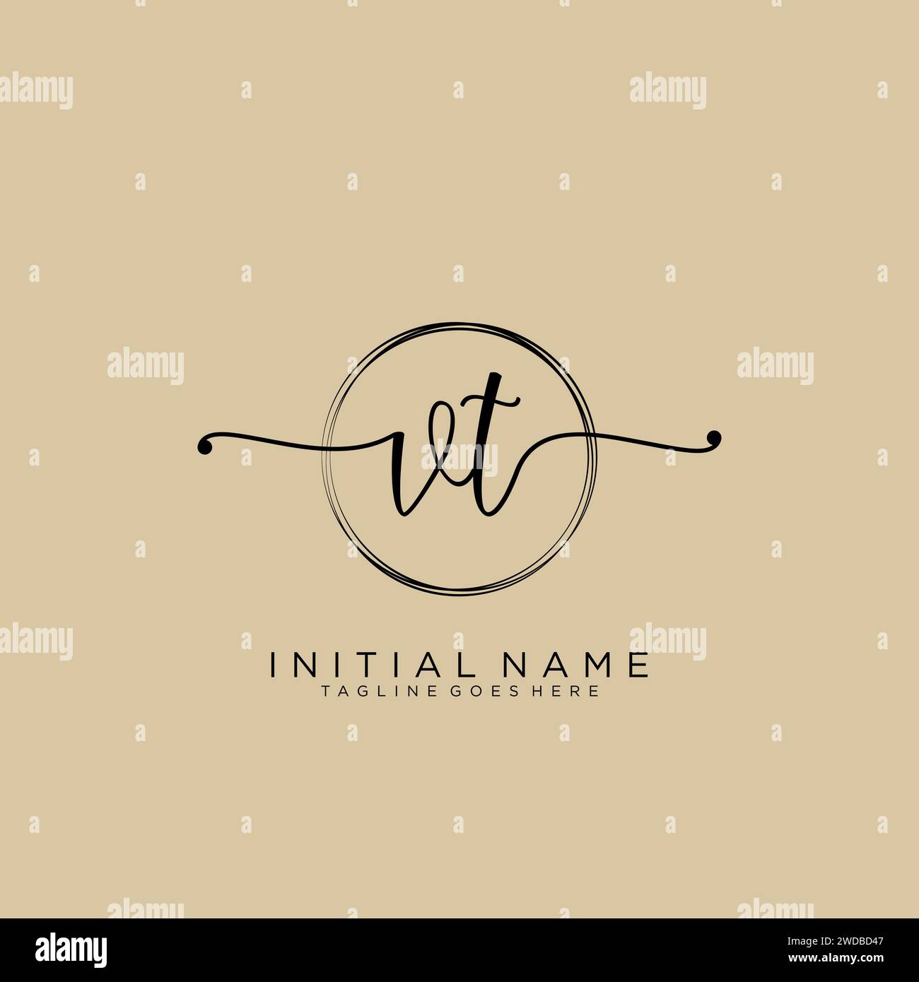 VT Initial handwriting logo with circle Stock Vector Image & Art - Alamy