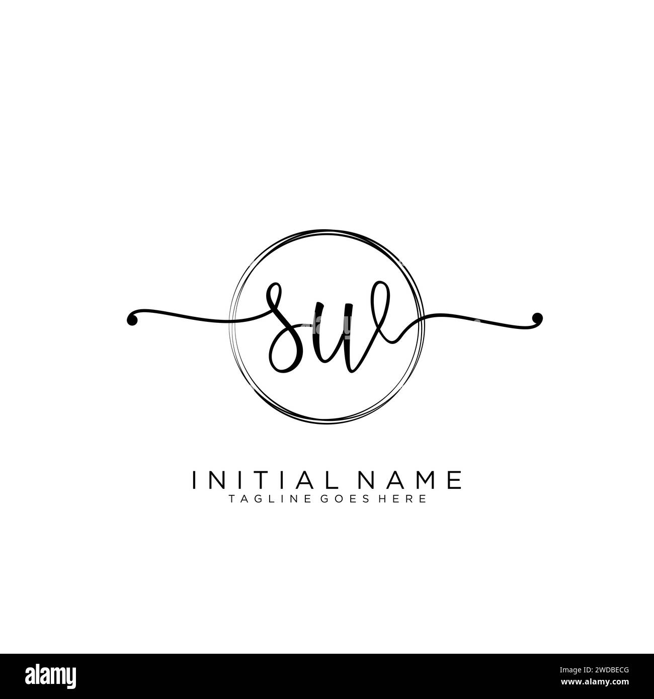 SW Initial handwriting logo with circle # Stock Vector Image & Art - Alamy