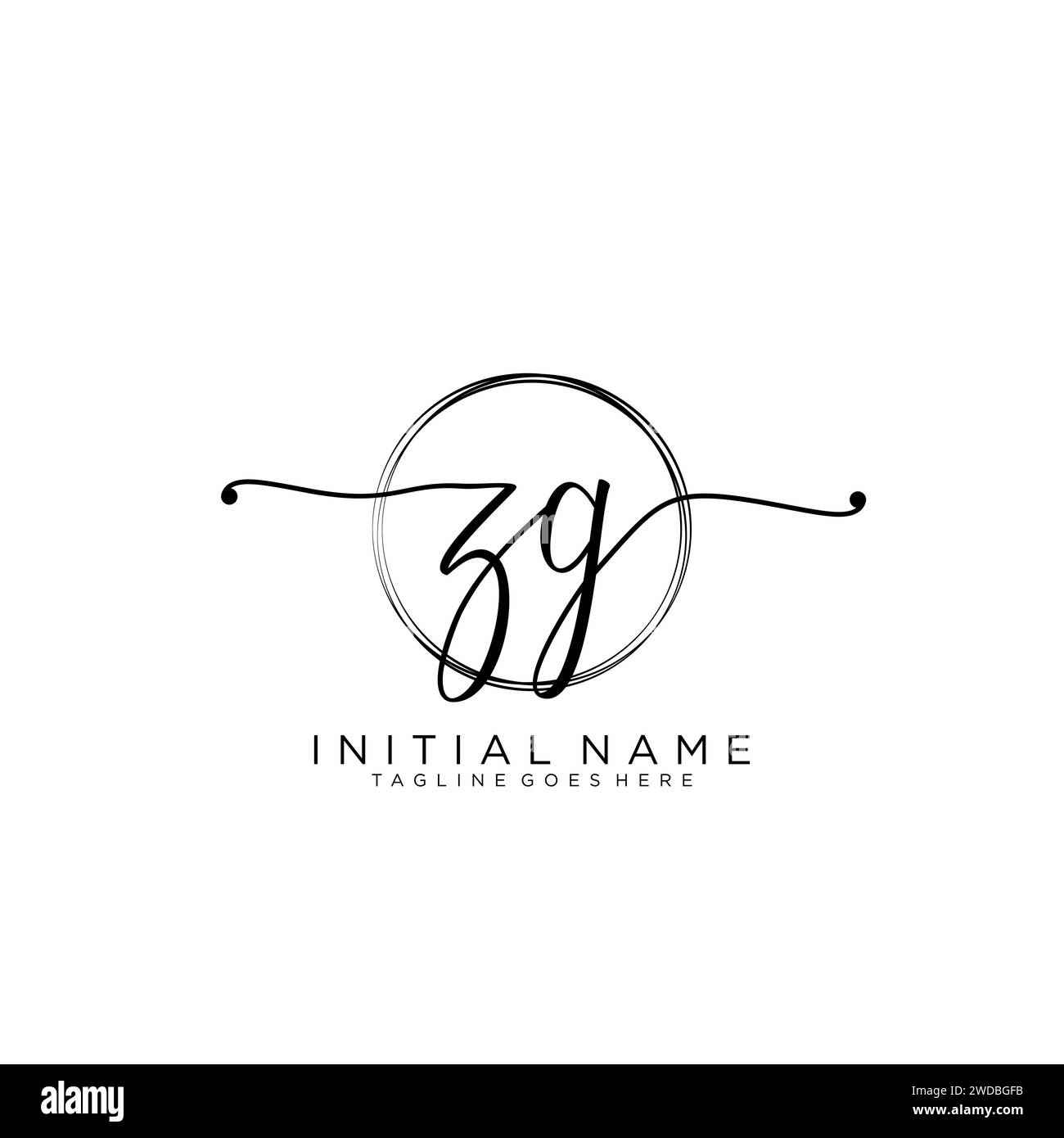 ZG Initial handwriting logo with circle Stock Vector Image & Art - Alamy