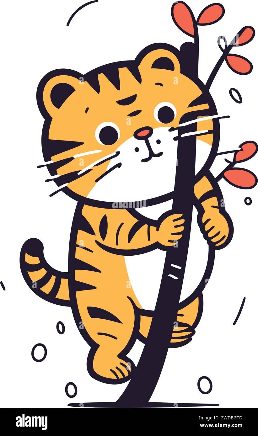 Cartoon illustration tiger standing hi-res stock photography and images ...