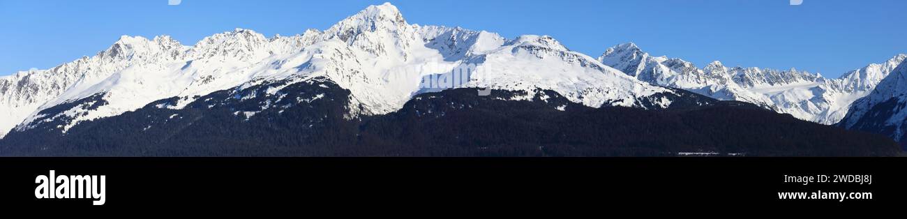 Panoramic snowy ranges Stock Photo - Alamy