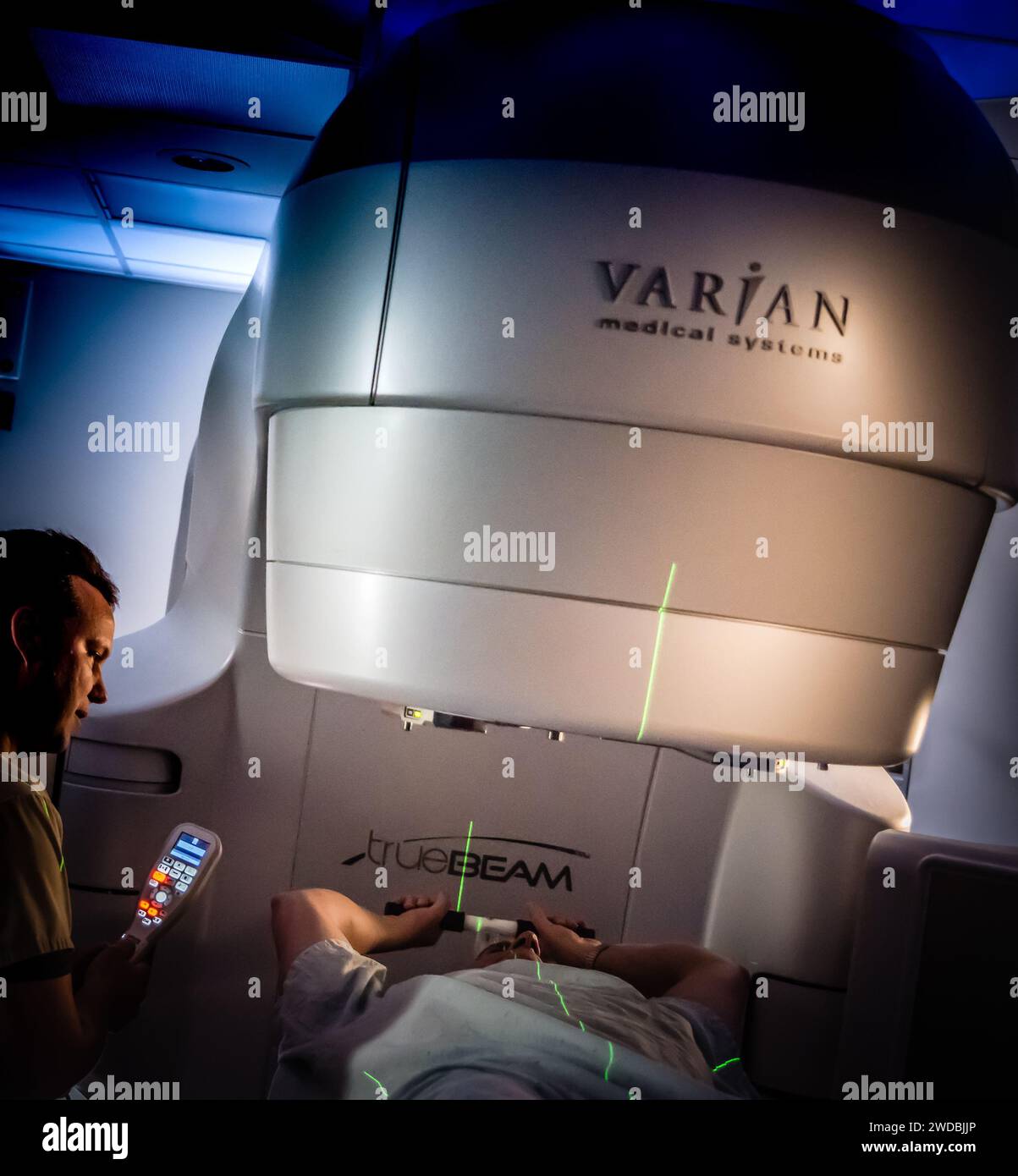 Hospital test session with Electronic laser scanner Stock Photo - Alamy