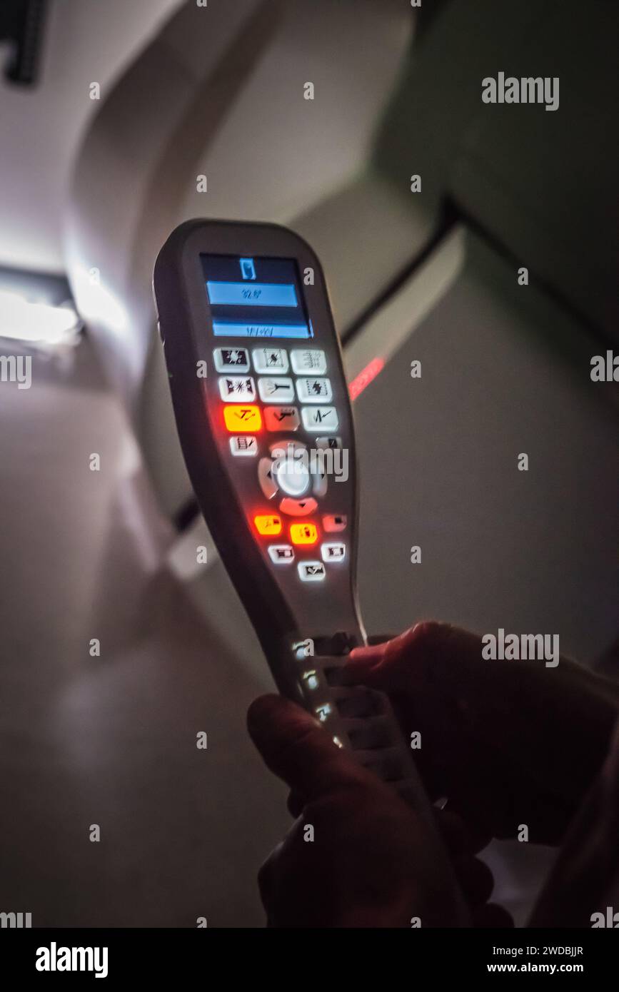 Hospital test session with Electronic laser scanner Stock Photo - Alamy