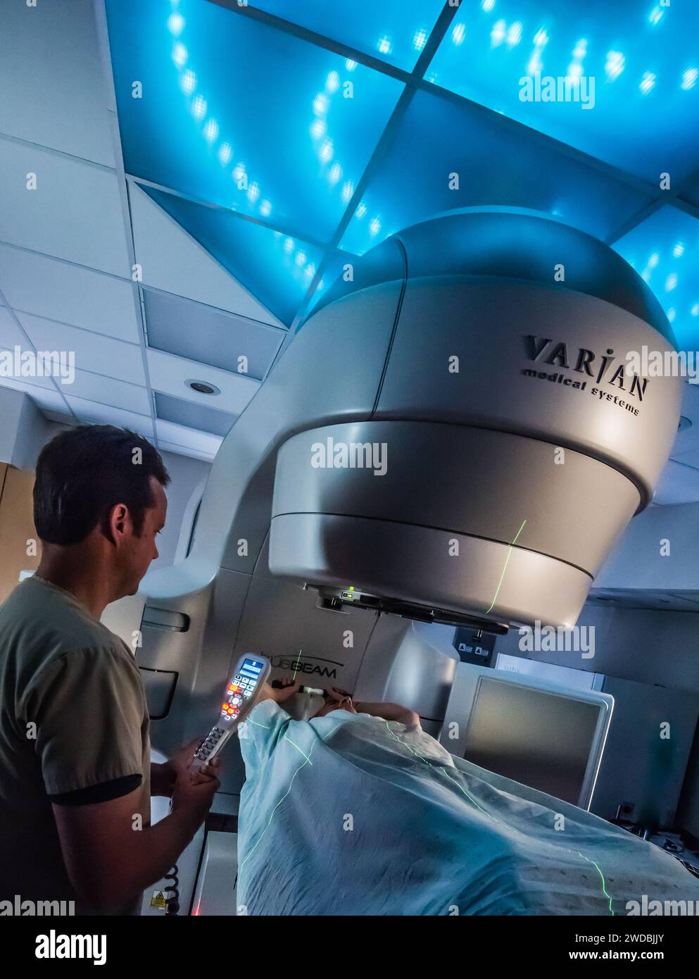 Hospital test session with Electronic laser scanner Stock Photo - Alamy