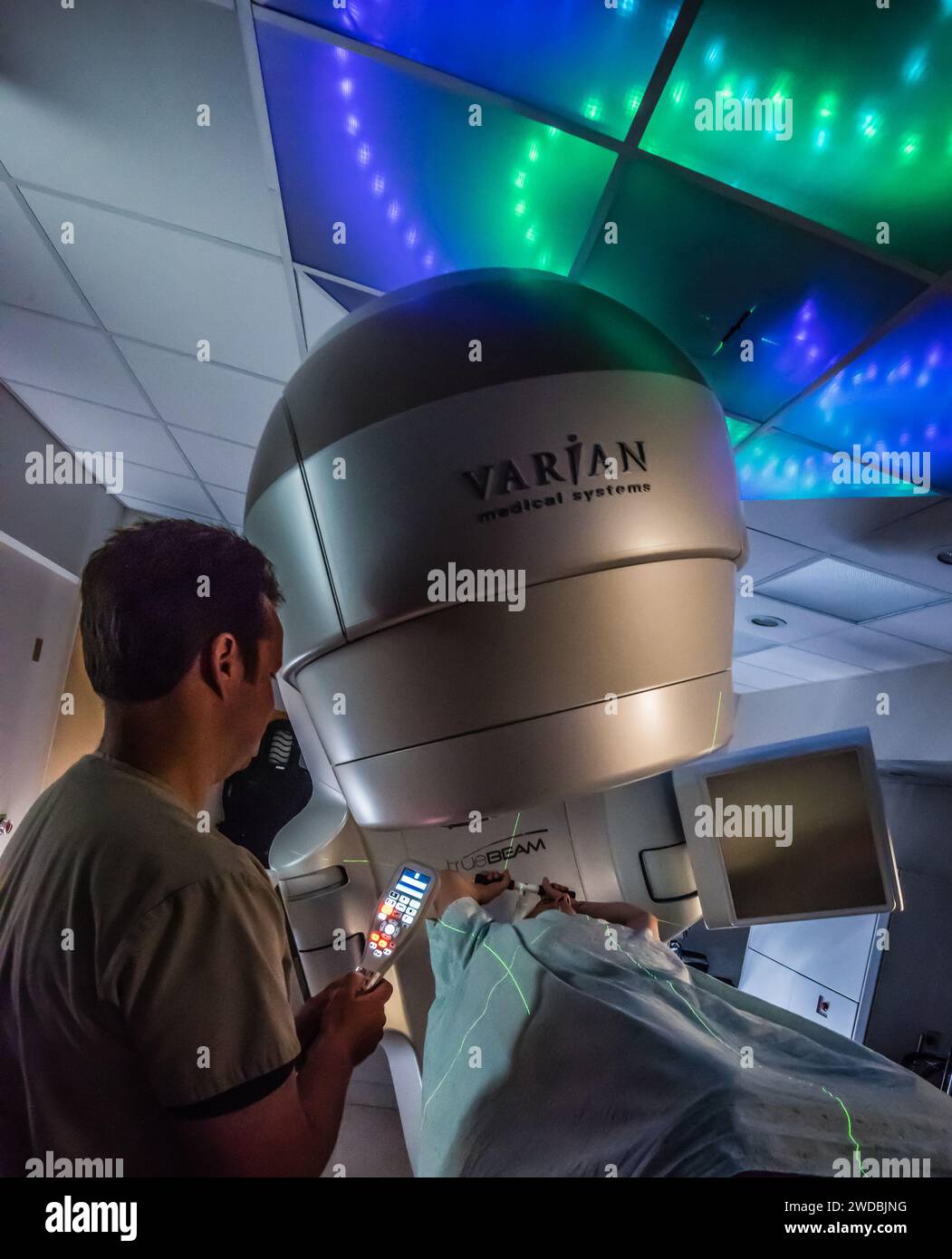 Hospital test session with Electronic laser scanner Stock Photo - Alamy