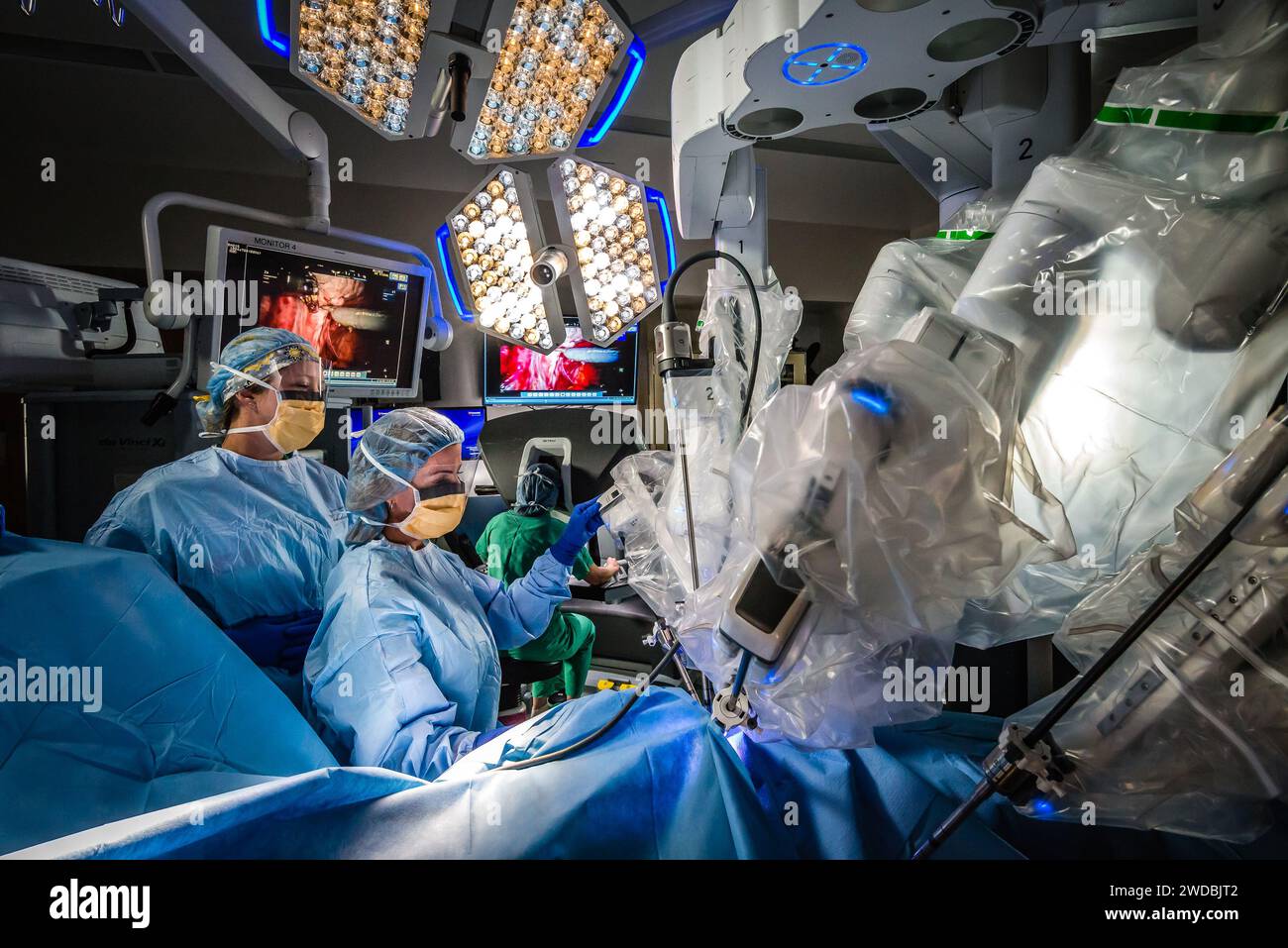Hospital operating room with Robotic surgery equipment Stock Photo - Alamy