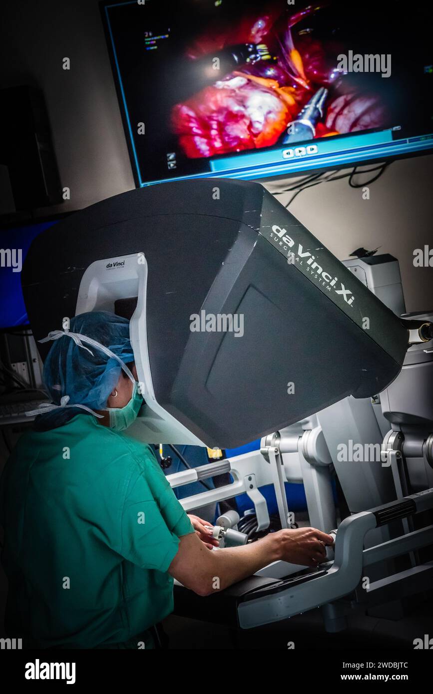 Hospital operating room with Robotic surgery equipment Stock Photo - Alamy