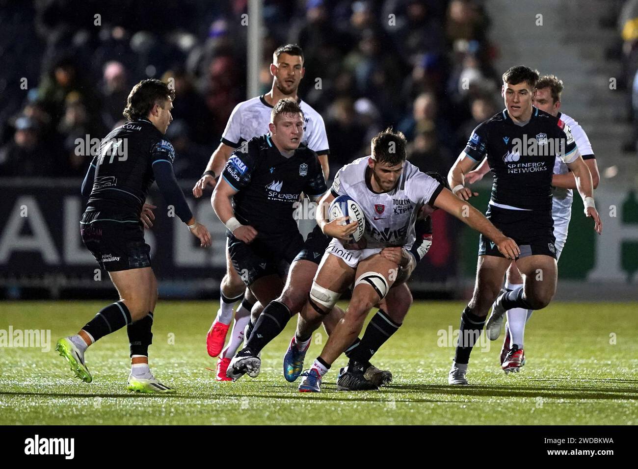 RC Toulon's Jules Coulon (centre) is tackled during the Investec ...