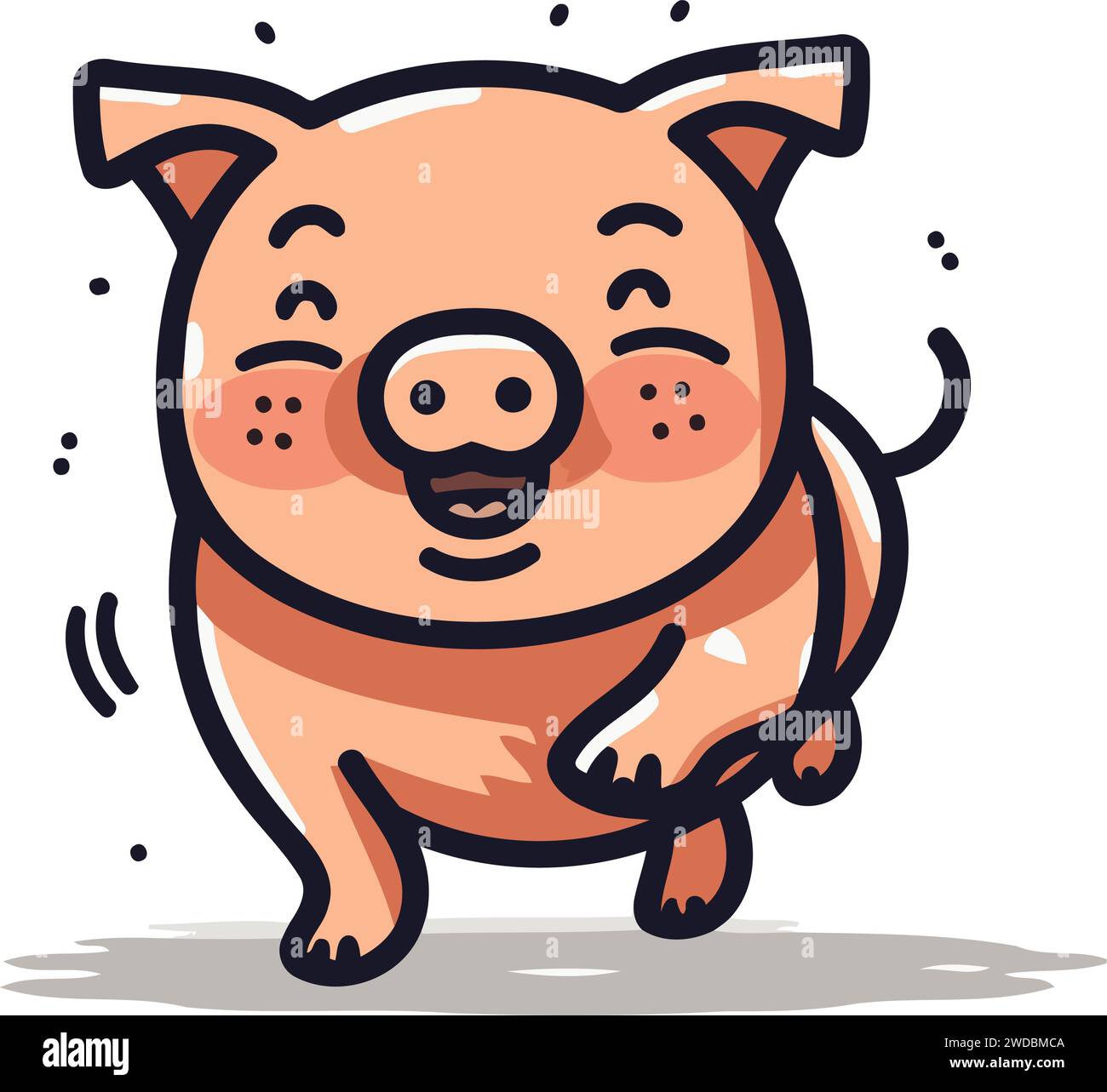 Piggy funny cartoon vector illustration. Cute piggy character Stock ...