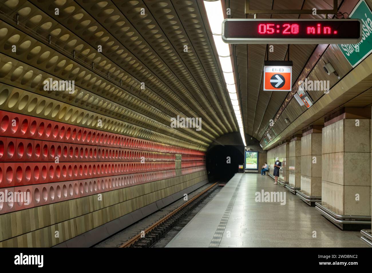 Iconic subway station Staroměstská in Prague, Czech Republic Stock ...