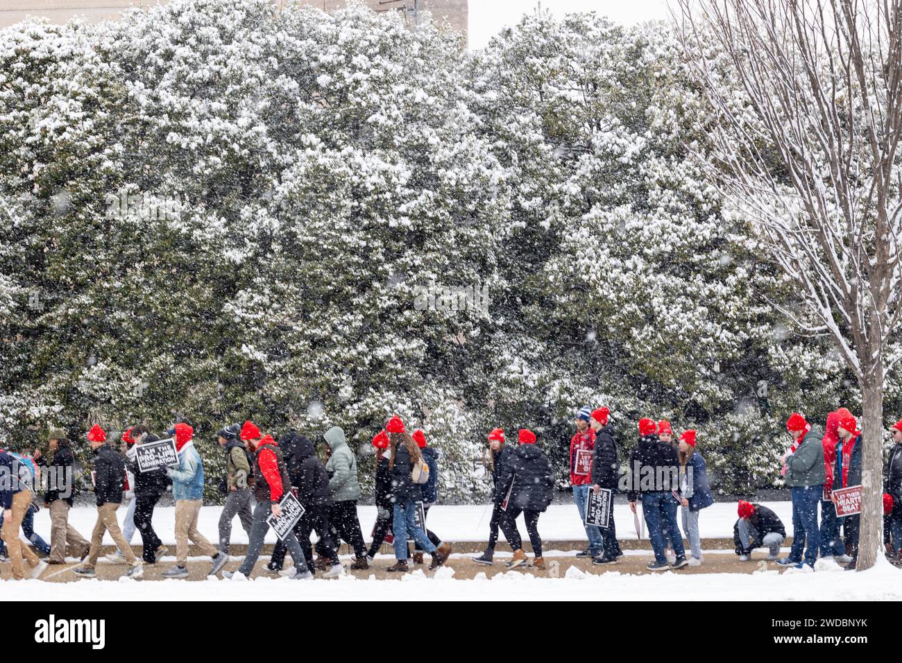 Washington, District Of Columbia, USA. 19th Jan, 2024. People make ...