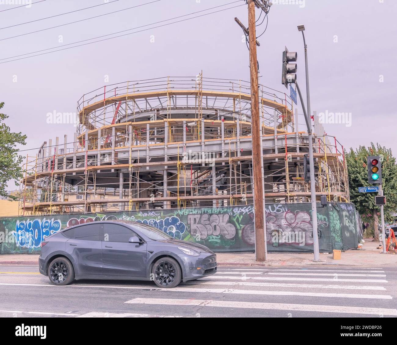 Los Angeles, CA, USA – January 19, 2024: Construction of Tesla’s ...
