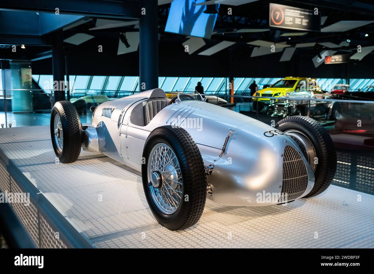 Riga, Latvia. 02nd Jan, 2024. An Auto-Union racing car is exhibited in ...