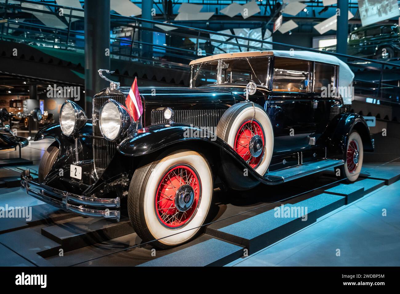 Riga, Latvia. 02nd Jan, 2024. A Cadillac V8 series 353 is on display in ...