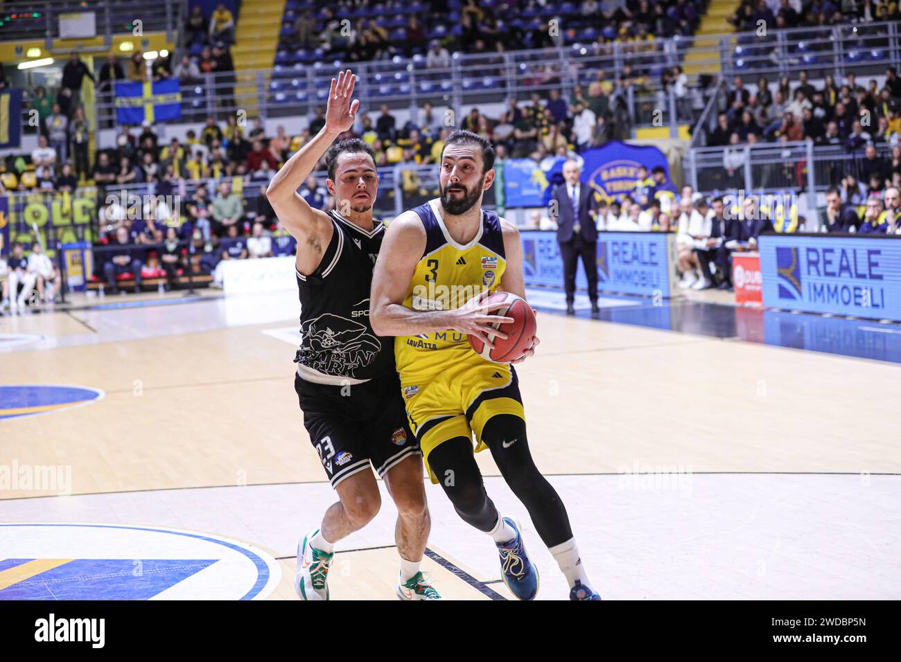 Turin, Italy. 19th Jan, 2024. # 3 Luca Vencato (Reale Mutua Basket ...
