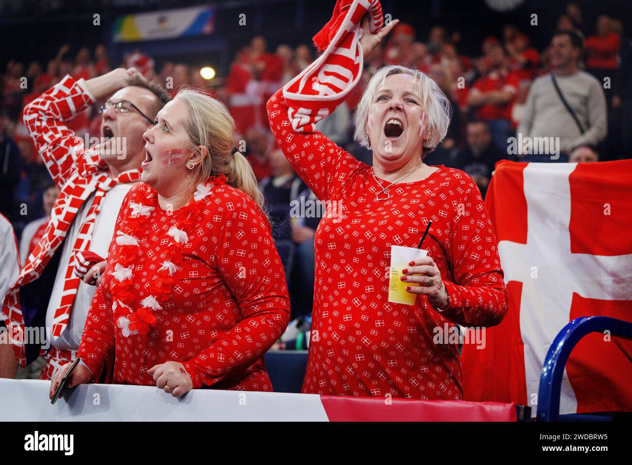 Danish fans before the EHF European Championship match between Denmark ...