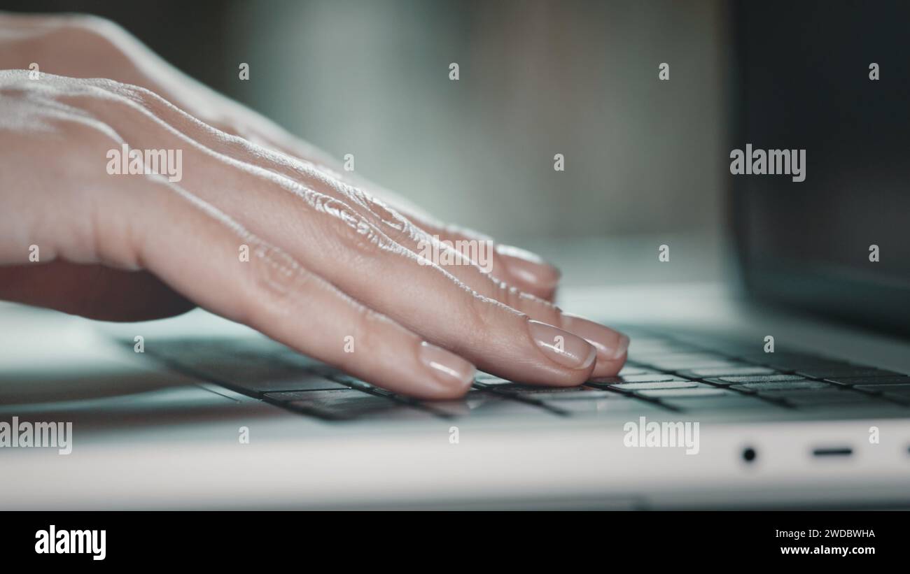 Female person using laptop hi-res stock photography and images - Alamy