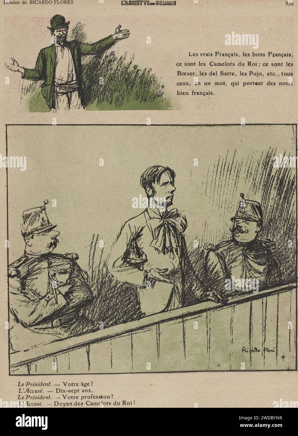 19090327 Caricature d'un Camelot du Roi dans L'Assiette au beurre Stock ...