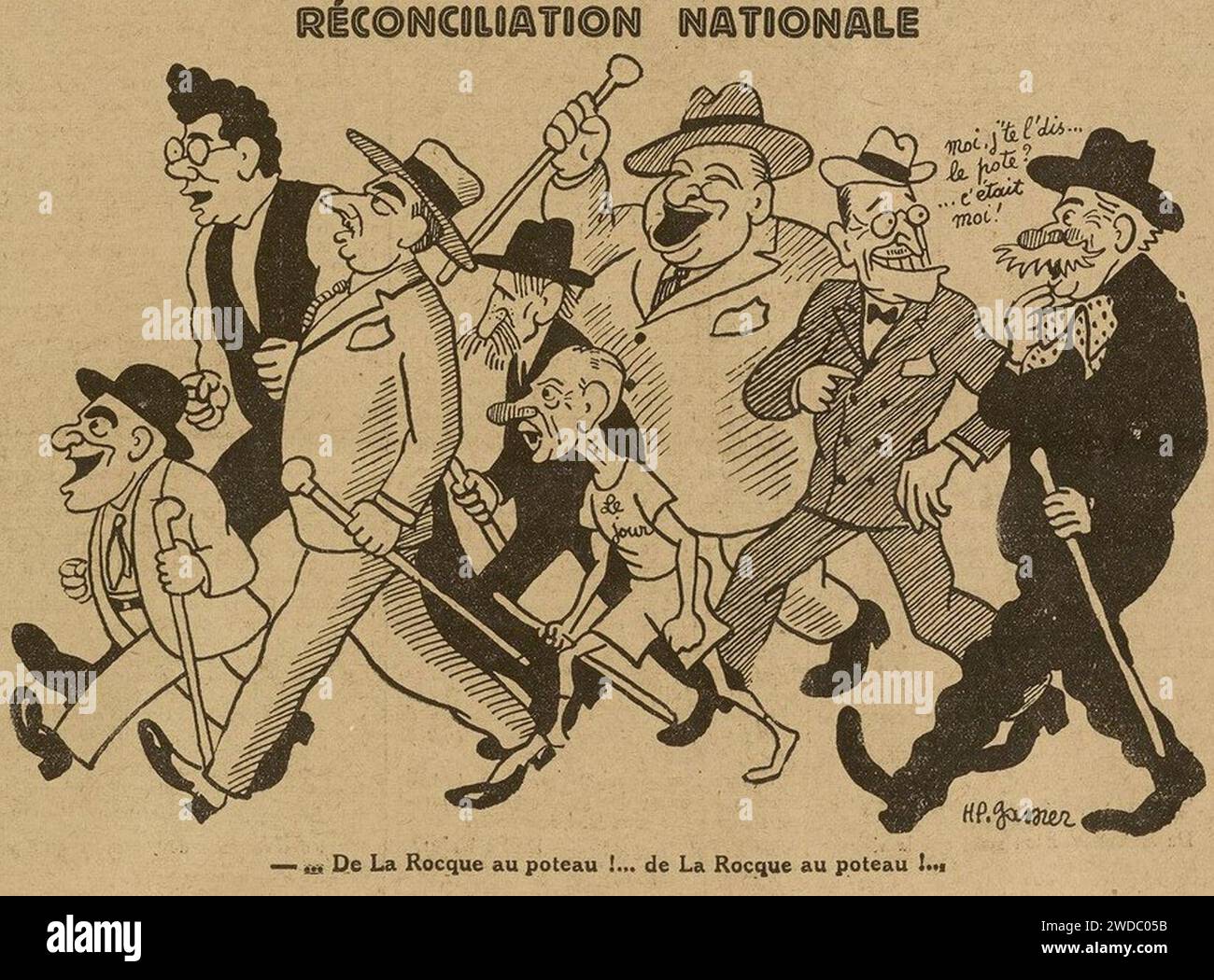 19370813 Caricature de Charles Maurras et Léon Daudet dans La Lumière ...