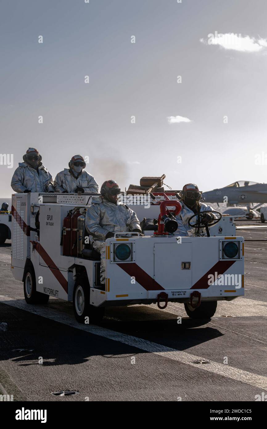 PACIFIC OCEAN (Jan. 18, 2024) U.S. Sailors assigned to Crash and ...