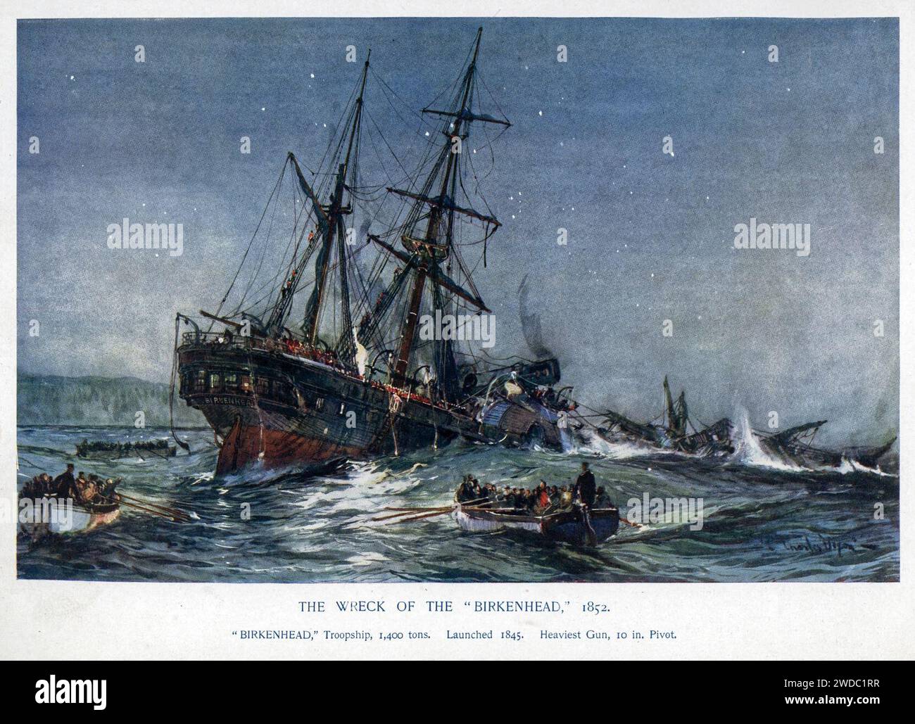 Charles Edward Dixon HMS Birkenhead 1845 troopship steam frigate Stock ...