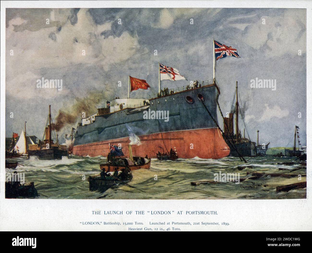 Charles Edward Dixon HMS London 1899 Stock Photo - Alamy
