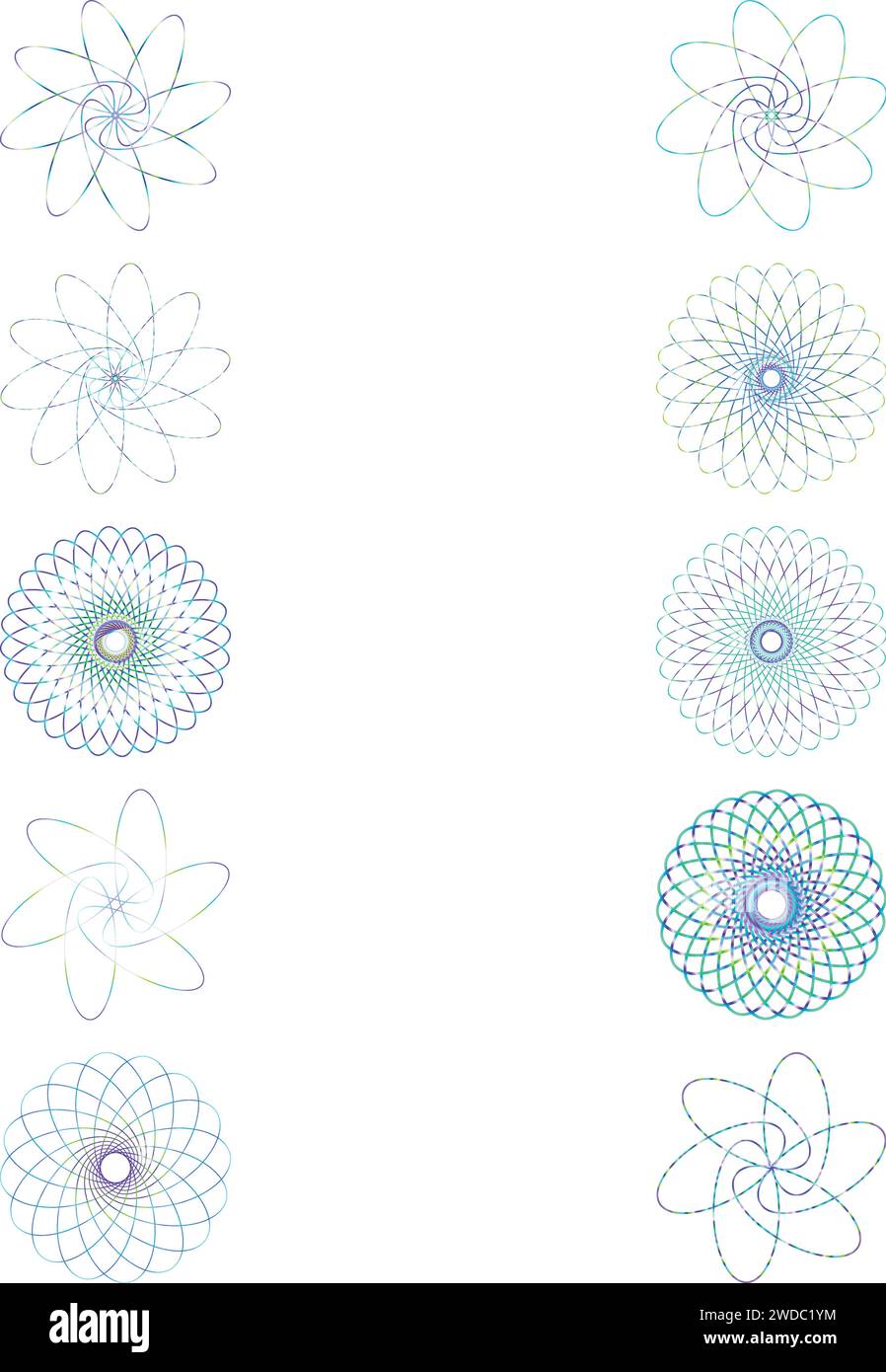 An abstract cut out transparent iridescent oval gradient star shape ...