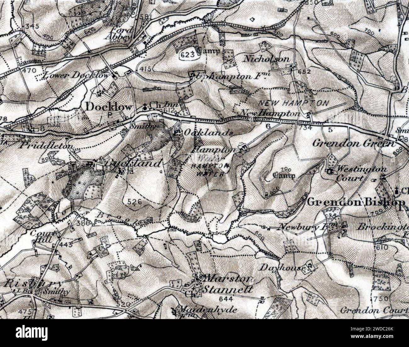 Docklow and Hampton Wafer, Herefordshire, OS Map Sheet 198 - Hereford ...
