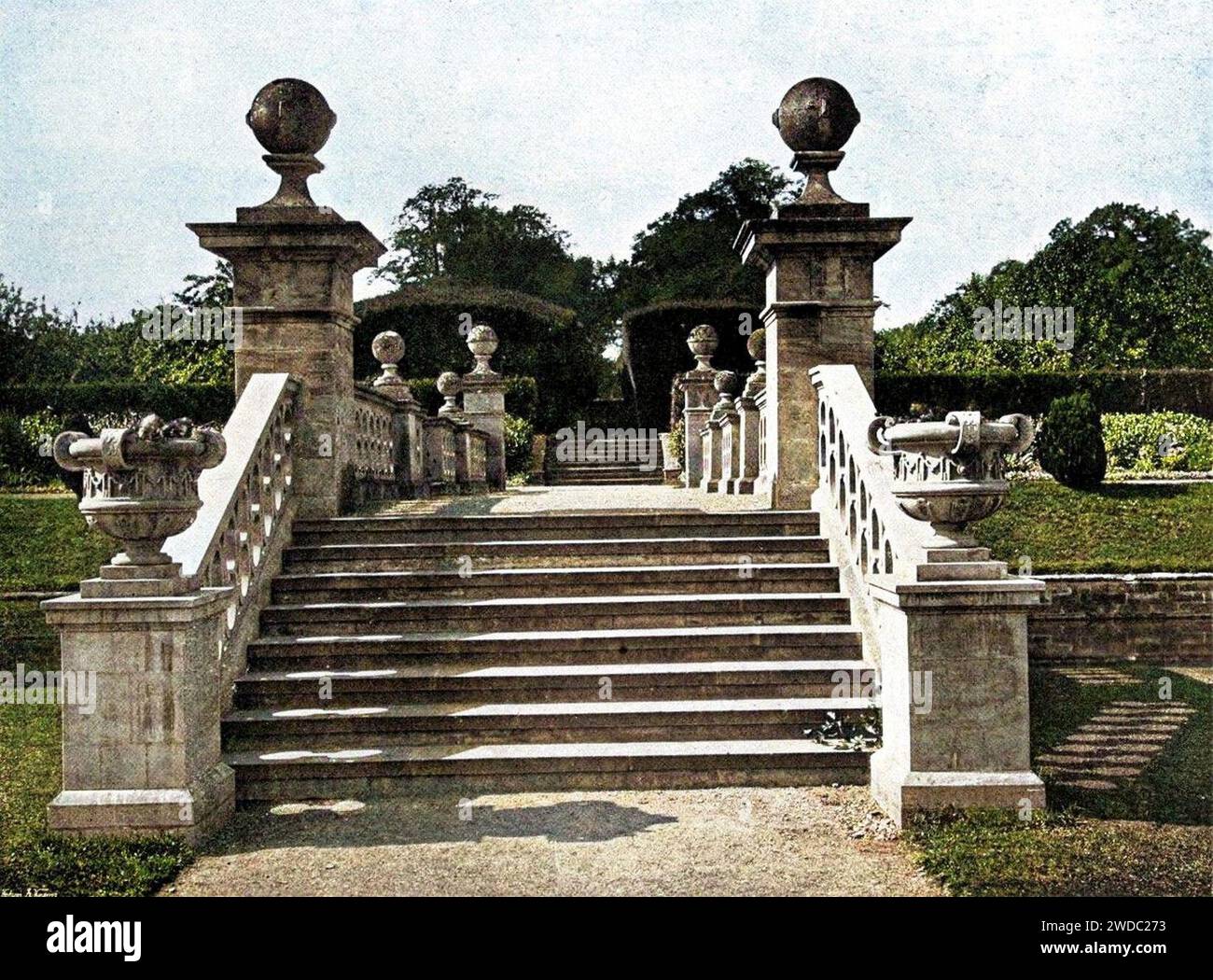 Easton Hall Grantham The Bridge in Gardens old and new 1900-Colorized ...