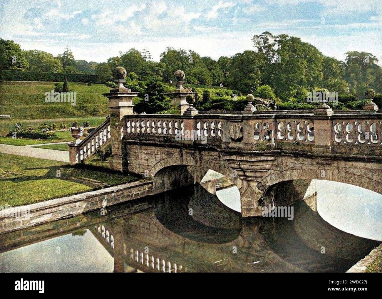 Easton Hall Grantham The Terraces And The Bridge in Gardens old and new ...