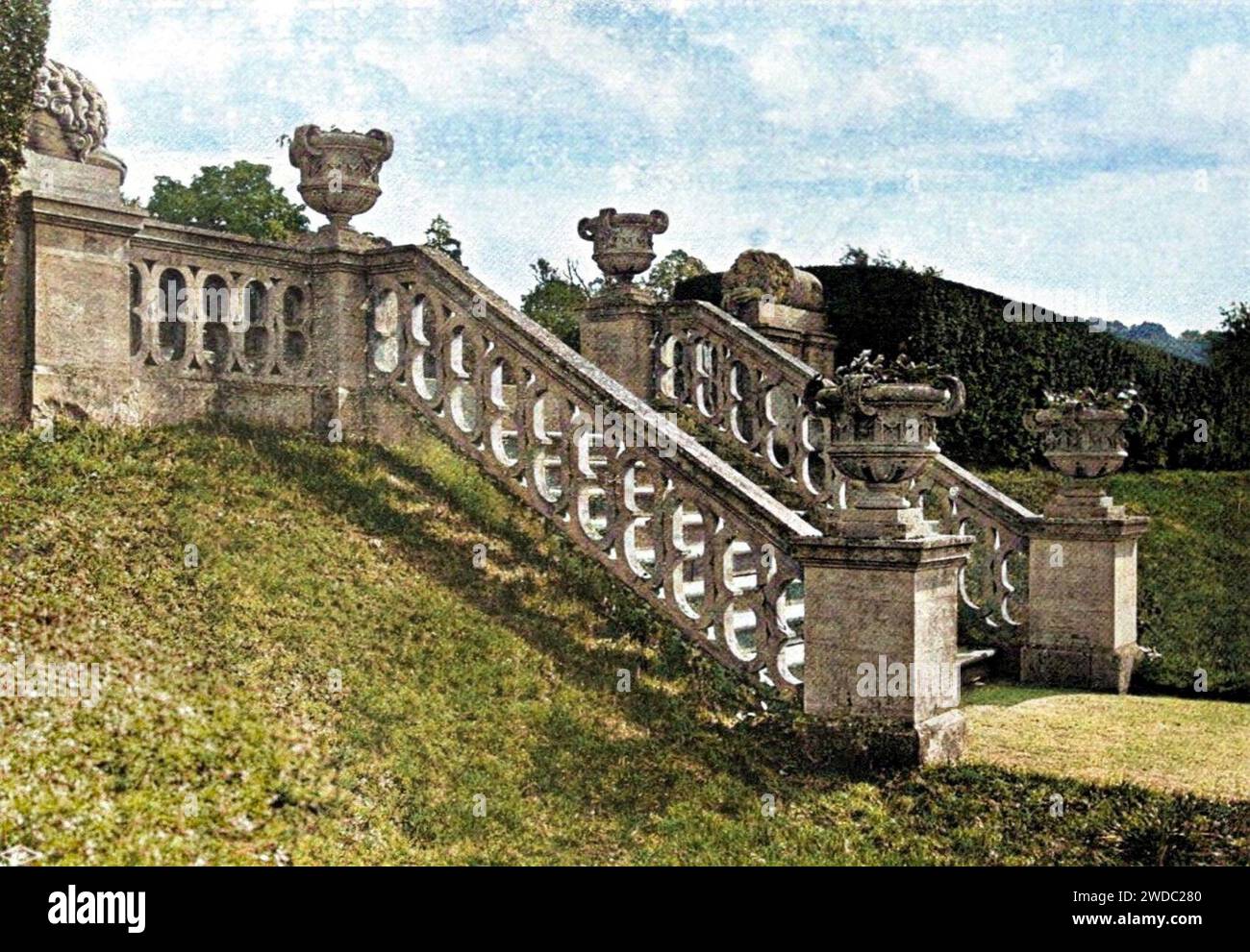 Easton Hall Grantham The Upper Terrace in Gardens old and new 1900 ...