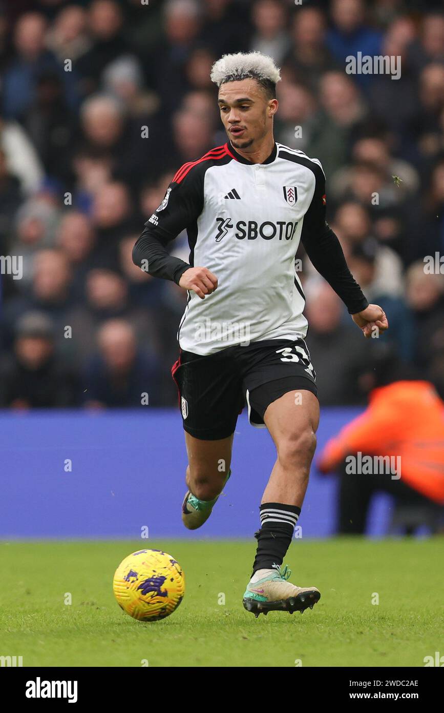 London, UK. 19th Jan, 2024. Antonee Robinson of Fulham in action during ...
