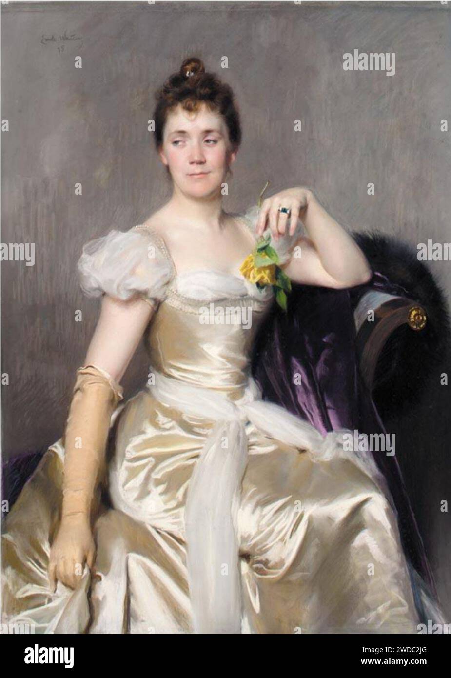 Emile Wauters - Portrait of Florence Sharon, Lady Fermor-Hesketh Stock ...
