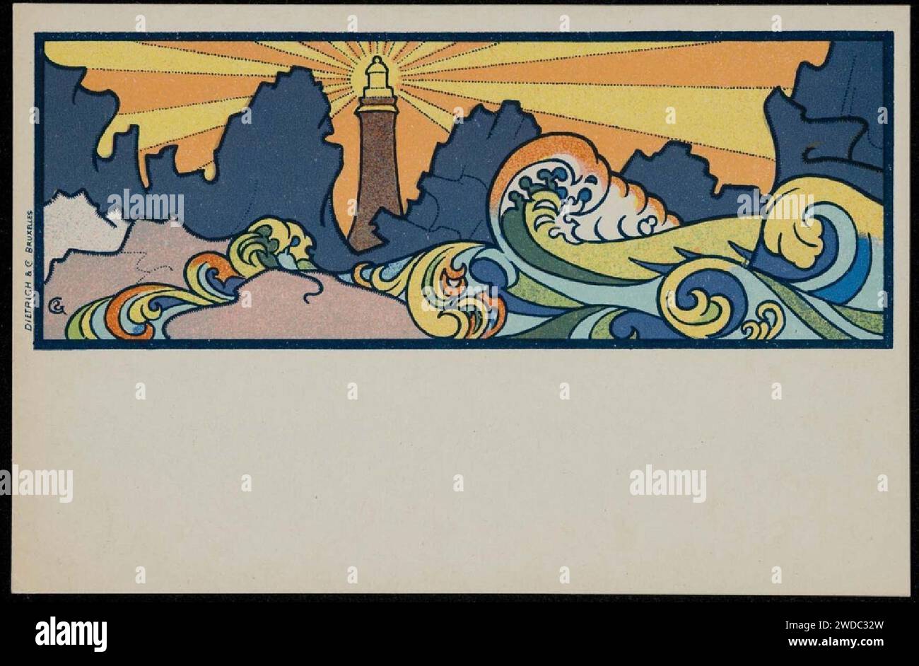 Postcard with a lighthouse hi-res stock photography and images - Alamy