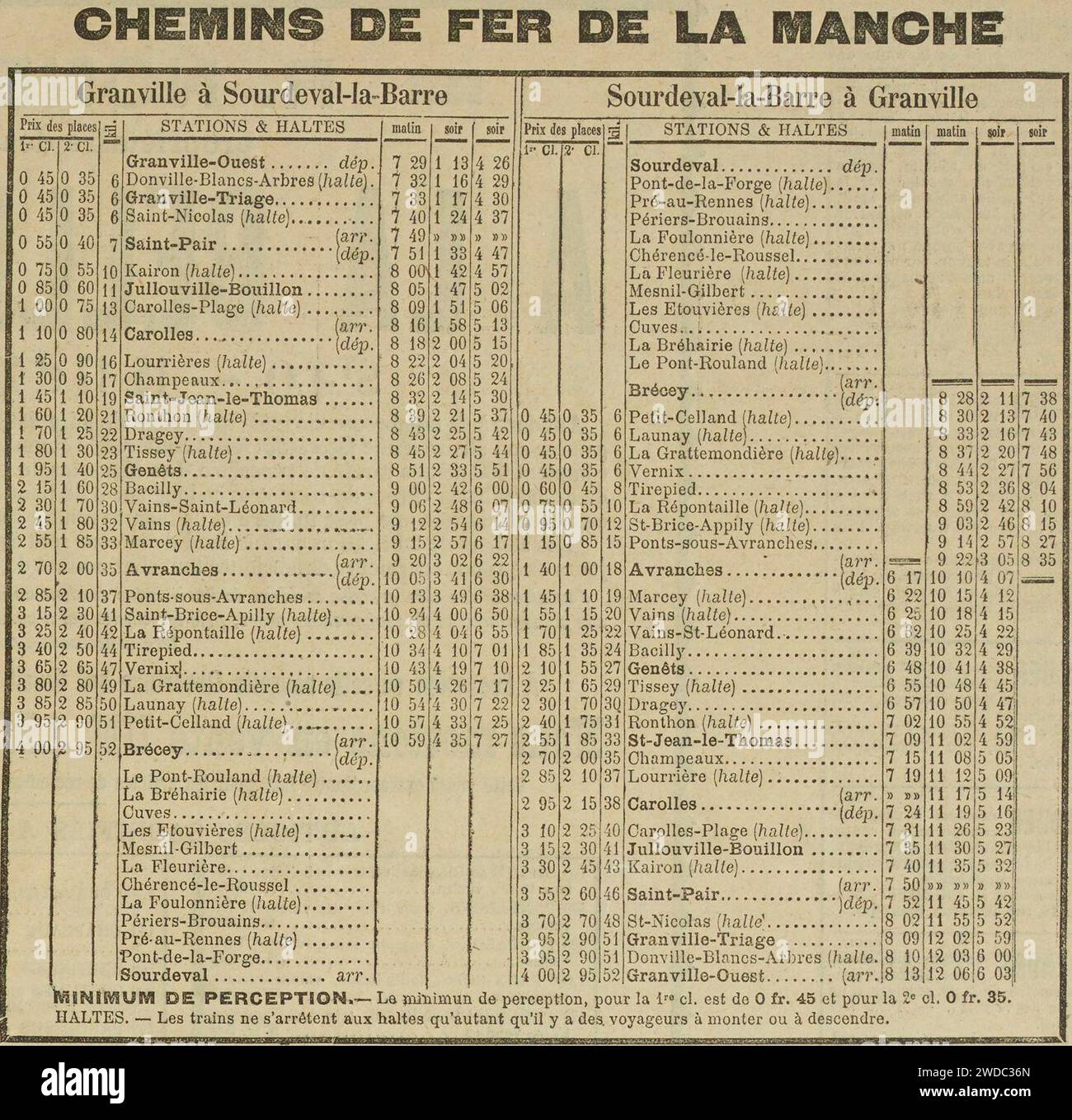 Granville - Sourdeval 1908-10-24 Stock Photo - Alamy