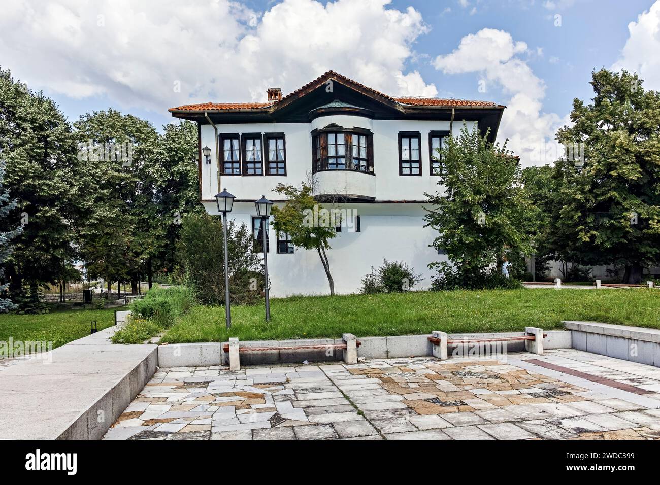 KALOFER, BULGARIA - AUGUST 5, 2018: Panorama of center of historical ...