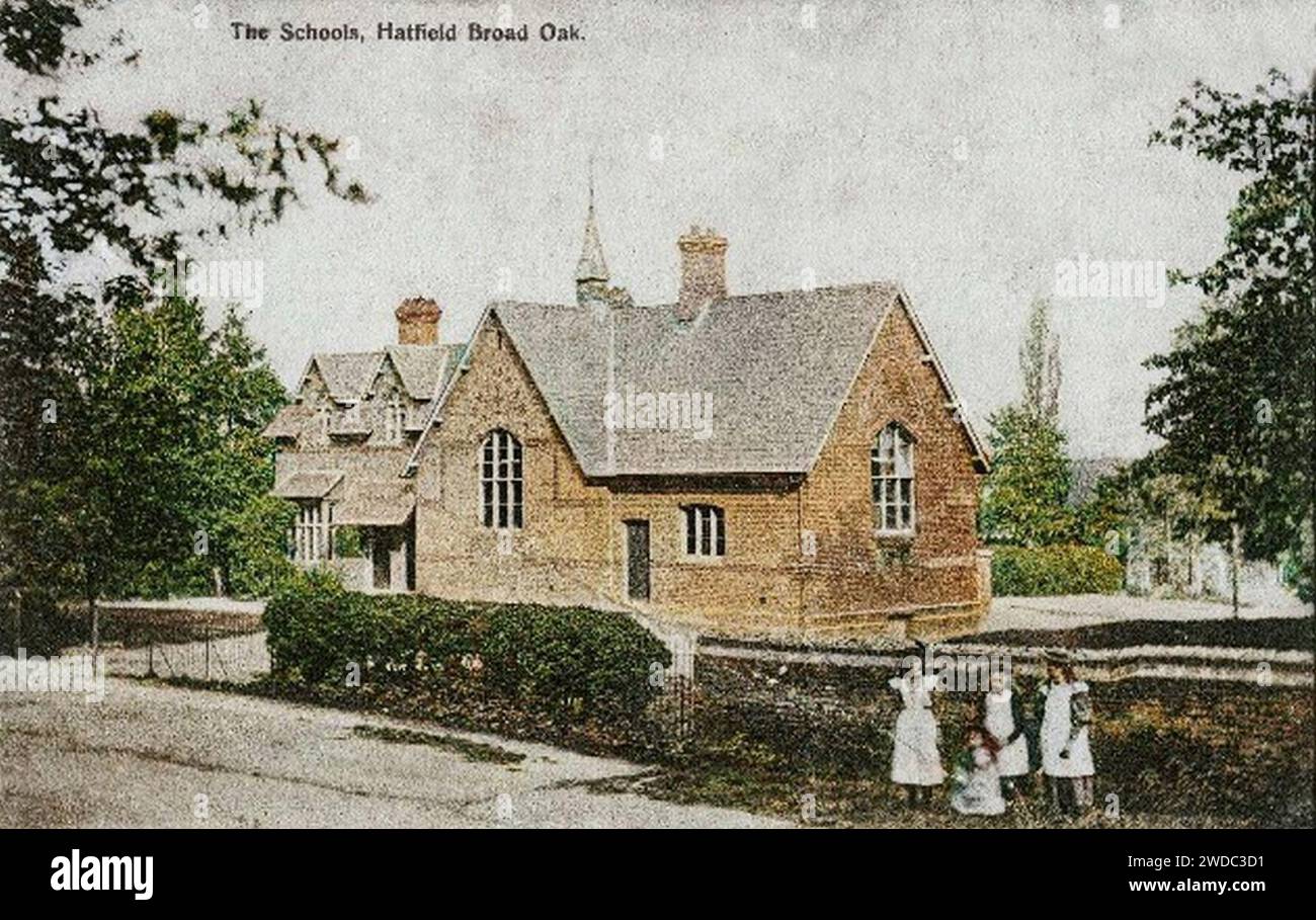 Hatfield Broad Oak The Schools Essex England 1905 - colorized Palette ...