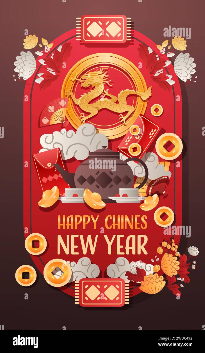 Vertical happy 2024 new Stock Vector Images - Alamy