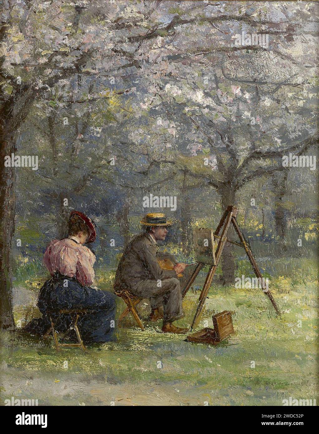 Louis van Engelen - The plein air painter Stock Photo - Alamy