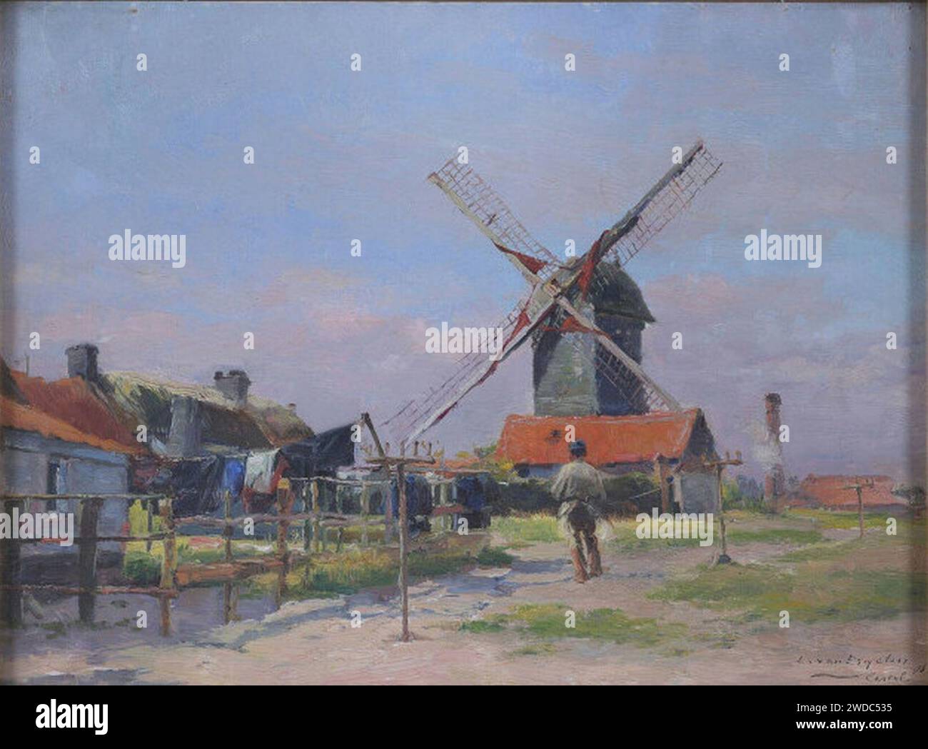 Louis Van Engelen - Belgian Town Scene (cropped Stock Photo - Alamy