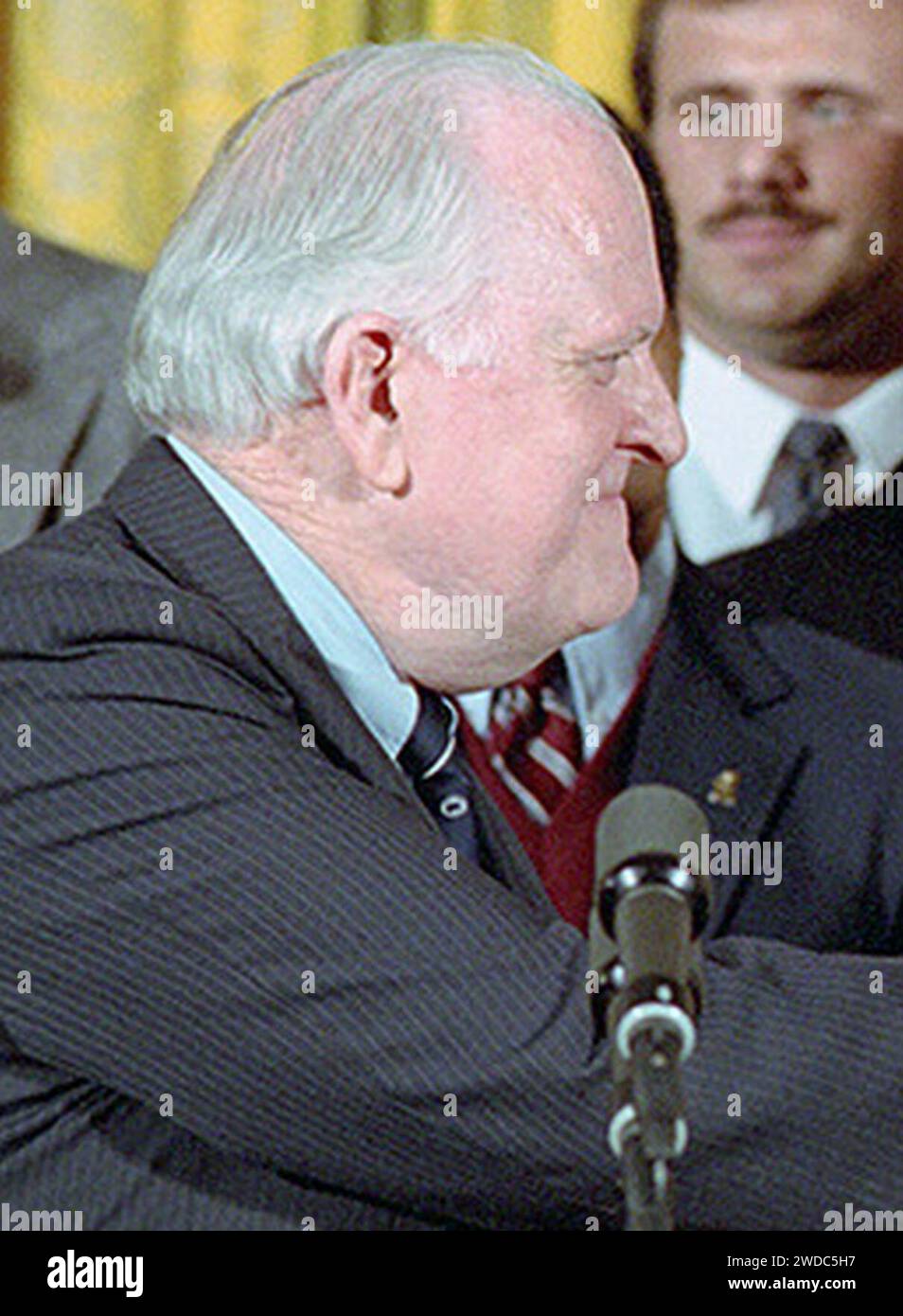 Penn State president Bryce Jordan with Ronald Reagan (cropped Stock ...